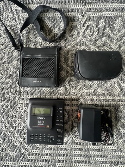 SONY MINI DISC MD Walkman Player Recorder Black MZ-1 charging kit and ...