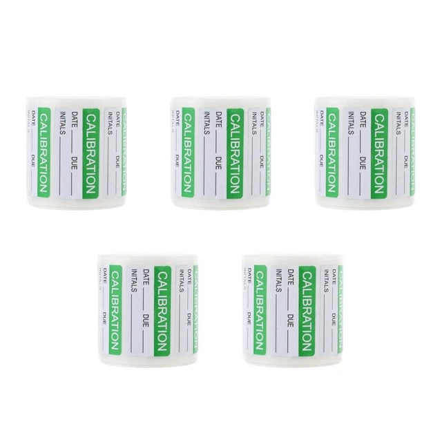 5 ROLLS /300PCS Self Laminating Calibration Labels Write-on Calibration ...
