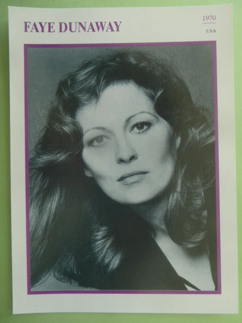 FAYE DUNAWAY (1970) - Portrait Star-Foto/Sammelbild-Karte/Enzyklopädie ...