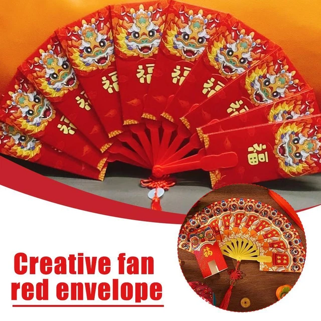 2025 CHINESE NEW Year Fan-shaped Red Envelope Folded Red Envelope O3D1 ...