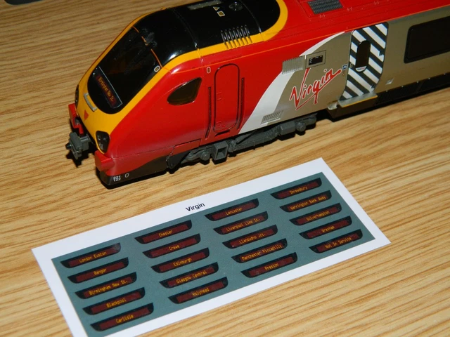 DESTINATION DISPLAYS FOR Bachmann Class 220 221 Virgin Voyager DMU ...