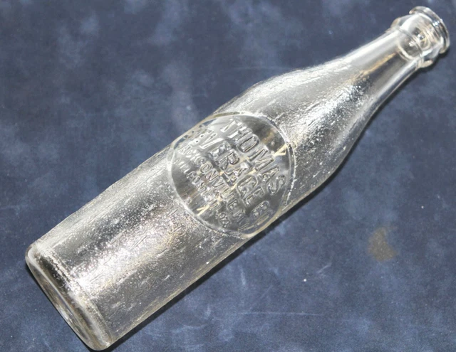 VINTAGE THOMAS BEVERAGE Co Cola Soda Bottle - Clear Embossed ...