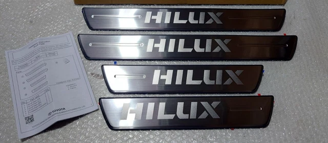 ALUMINIUM DOOR SILL Scuff Plates Set Toyota Hilux MK8 2015-2023 GENUINE ...
