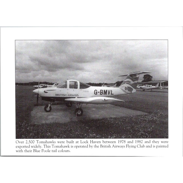 TOMAHAWK OPERATED BY British Airways Club Piper Aircraft Book Plate ...