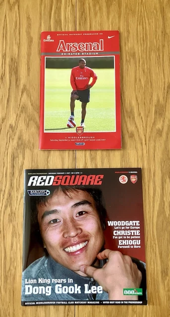 ARSENAL V MIDDLESBROUGH Programmes Home And Away 2006-7 Season £4.91 ...