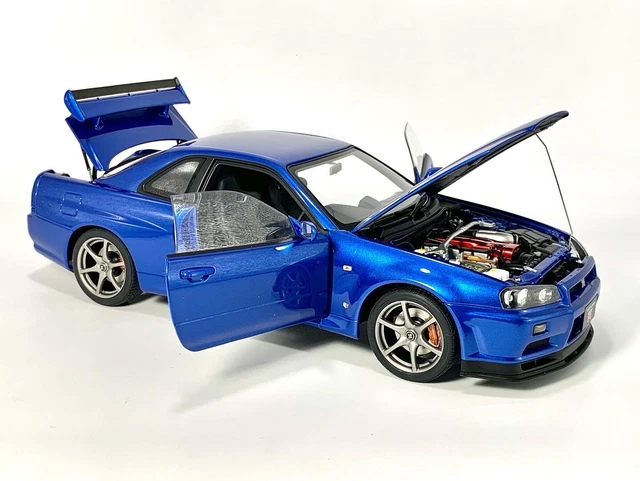 AUTOART NISSAN SKYLINE GT-R (R34) V-spec II Bayside Blue 1/18 Scale New Release! EUR 207,67 ...