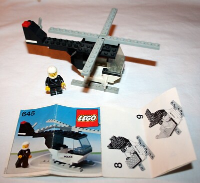 LEGO POLICE HELICOPTER Helicopter with Police Officer No. 645 1978 ...