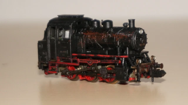 RF28/1/5] MINITRIX 2043 Spur N Dampflock BR89 fährt gealtert EUR 38,99 ...