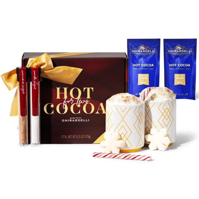 HOT COCOA FOR Two Gift Set Made with Ghirardelli, Includes 2 Mugs, 2 ...