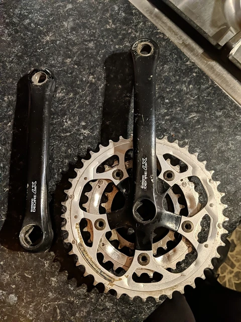 SHIMANO DEORE LX FC-M563 Triple Crankset 175mm Retro Cranks Black MTB 41-32-22 £37.12 - PicClick UK