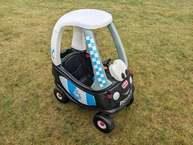POLICE CAR LITTLE Tikes Cozy Coupe Push foot powered black kids play ...