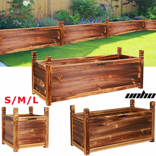 PFLANZKASTEN BLUMENKASTEN HOLZ Blumenkübel Hochbeet Frühbeet Garten Gemüsebeet EUR 22,91 ...