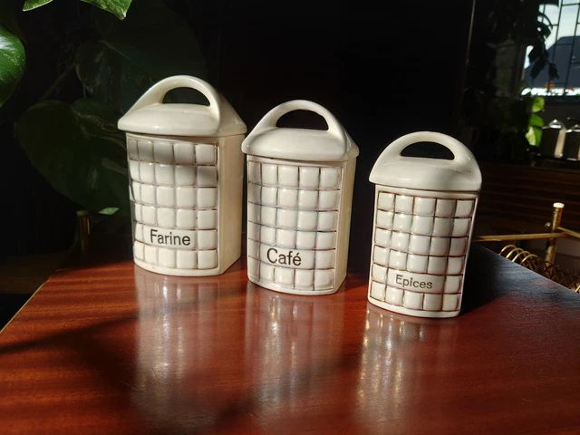 3 POTS A épices/condiments Made in Czechoslovakia Ditmar Urbach vintage ...