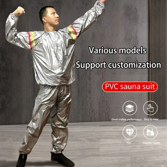 SILVER/BLACK SAUNA CLOTHING For Weight Loss Tearproof Ideal For Cardio ...