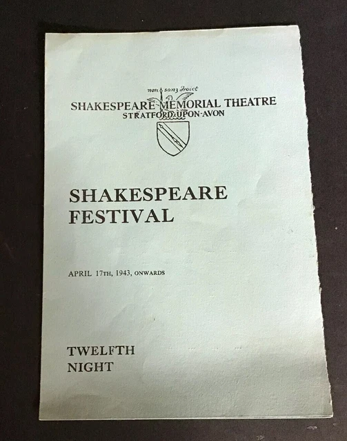 SHAKESPEARE MEMORIAL THEATRE Original Wartime Programme “Twelfth Night ...