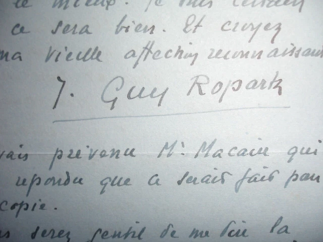 AUTOGRAPHE GUY ROPARTZ Alfred Cortot De profundis Bernac Panzera Compositeur EUR 169,00 ...