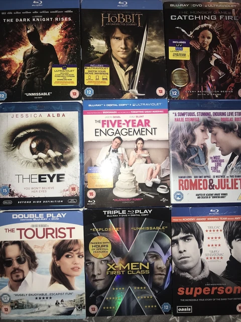 9 BLU-RAY MOVIE collection - The Hobbit, The Eye, The Tourist, X-Men ...