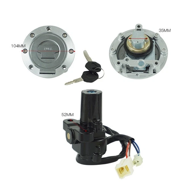 IGNITION SWITCH LOCK Set Gas Cap & Key For Yamaha R1 2004-2015 R6 2006 ...