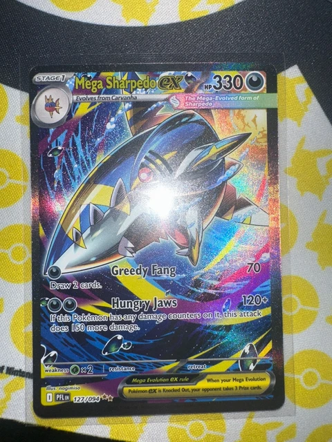 POKEMON TCG MEGA Sharpedo Ex 127/094 SIR Phantasmal Flames Pack Fresh £ ...