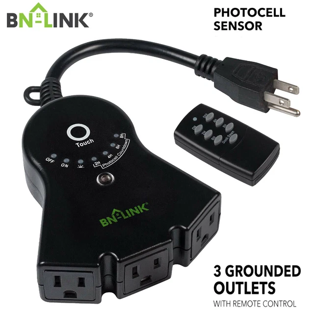BN-LINK OUTDOOR TOUCH Sensor Countdown Timer Outlet With Photocell ...