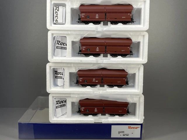 H0 ROCO SET autoscarico ferrovie dello Stato 66099 4 pezzi NEM DC ...