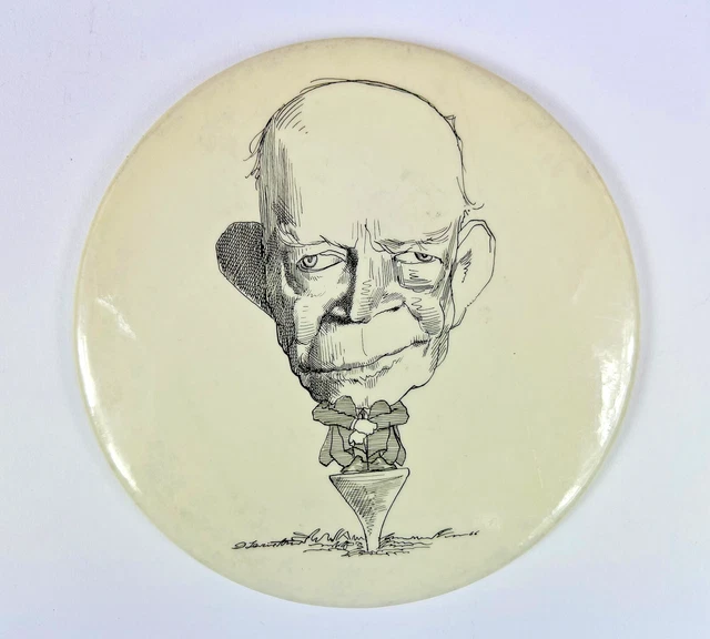 1960'S DWIGHT EISENHOWER IKE David Levine Caricature 6" Pinback Button ...