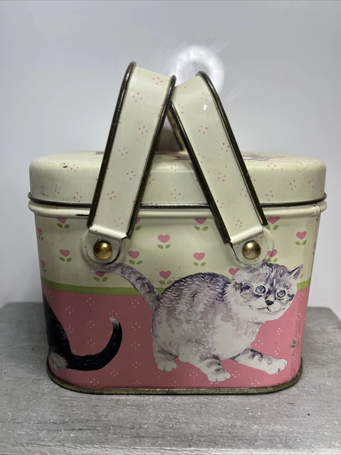CAT EMPTY COLLECTABLE Tin Container with Handles Display EUR 25,74 ...