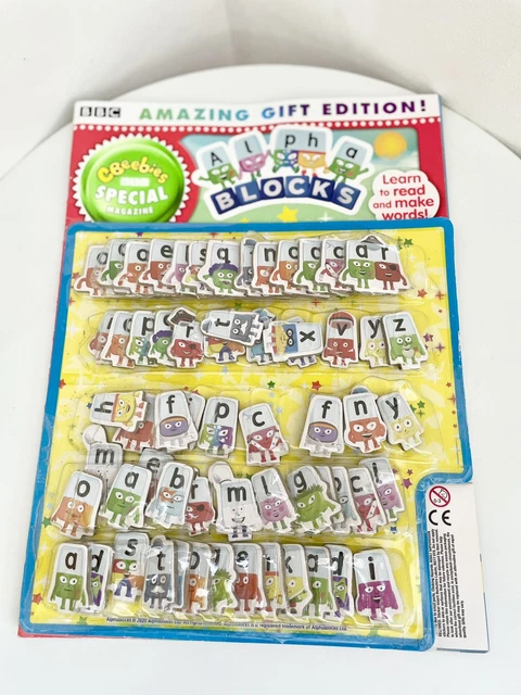 CBEEBIES ALPHABLOCKS MAGAZINE And Cardboard Letter Tiles Set - New and ...