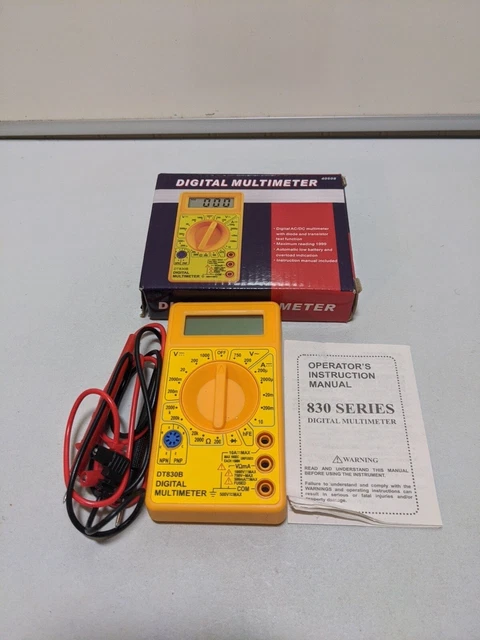 HILTEX 40508 DIGITAL Multimeter Diode & Transistor Tester AC DC Volt ...