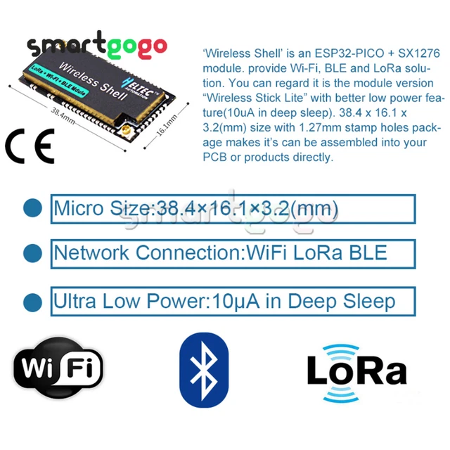 MODULE LORAWAN LORA sans fil Bluetooth LoRA ESP32 PICO LoRa pour Arduino BSG EUR 18,93 - PicClick FR