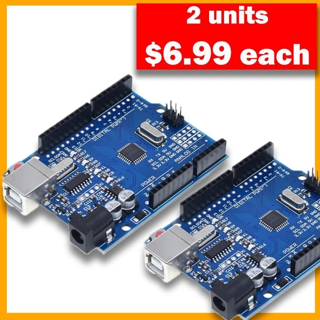 2 UNITÉS - Compatible avec carte de développement Arduino UNO R3 IDE ...