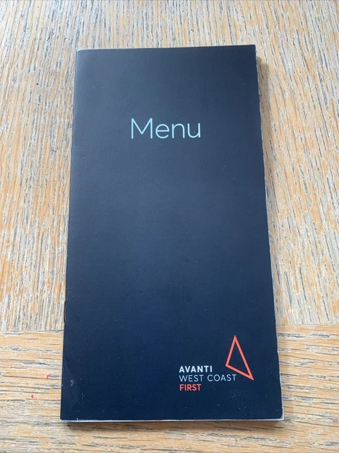 AVANTI WEST COAST: First class food and drink menu: Pendolino M-F ...