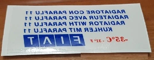 FIAT UNO TURBO ie adesivi stickers paraflù fiat parabrezza mk1 EUR 4,89 ...