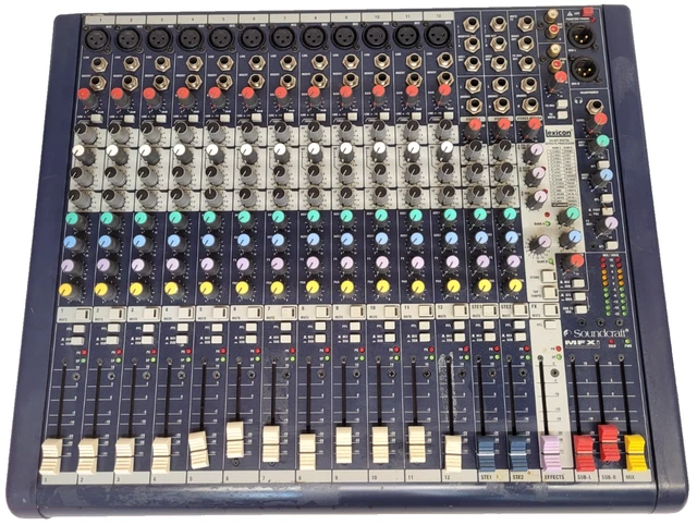 SOUNDCRAFT MFXI 12 Channel Sound Mixer With Effects Blue Tested ...