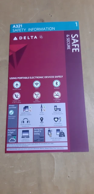 DELTA AIRLINES SAFETY Card Airbus A321 New Version $29.04 - PicClick