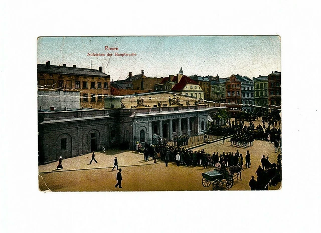 ALTE COLOR ANSICHTSKARTE/POSTKARTE Posen Poznan Hauptwache Feldpost I ...