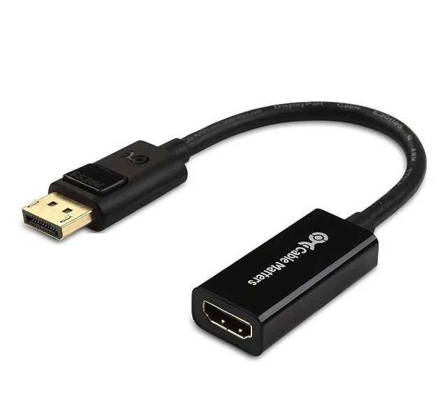 CABLE MATTERS DISPLAYPORT DP 1.2 Latch - HDMI 4K 1080P 7.1 Audio Black ...