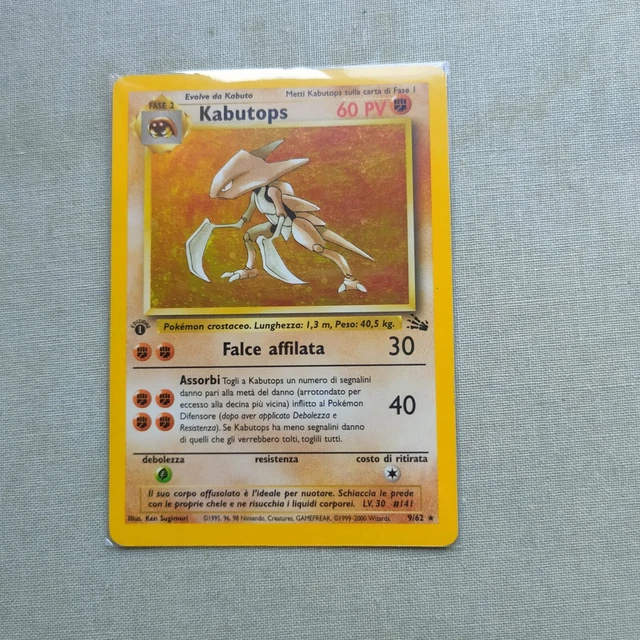 POKEMON KABUTOPS 9/62 Fossil Rara Holo Prima Edizione Wizards ITA EUR 75,00 - PicClick IT