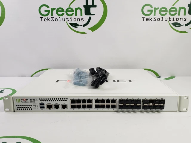 FORTINET FORTIGATE FG-300E 16x GE SFP Network Firewall w/ Rackmounts 1x ...