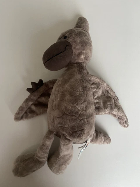 RARE JELLYCAT TERRY Pterodactyl - Retired Grey Dinosaur Soft Toy Bird ...