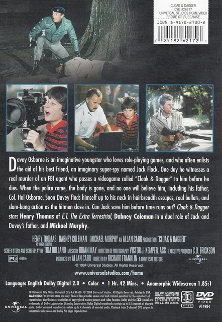 CLOAK & DAGGER (DVD) Henry Thomas Dabney Coleman Michael Murphy ...