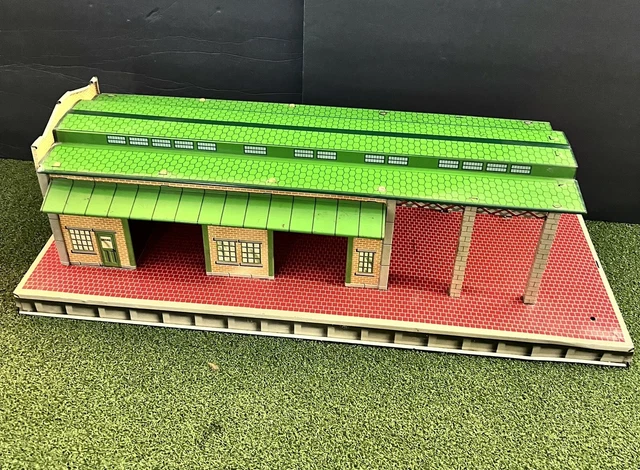 VINTAGE MARX FREIGHT TERMINAL Tin Toy Lithograph 1950s Train Station O ...