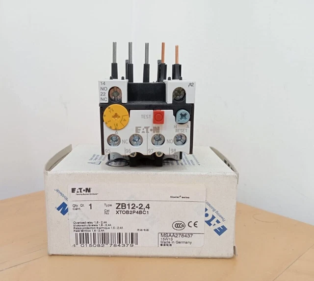 EATON MOELLER ZB12-2,4 OVERLOAD RELAY XTOB2P4BC1 1,6 - 2,4A $69.00 ...