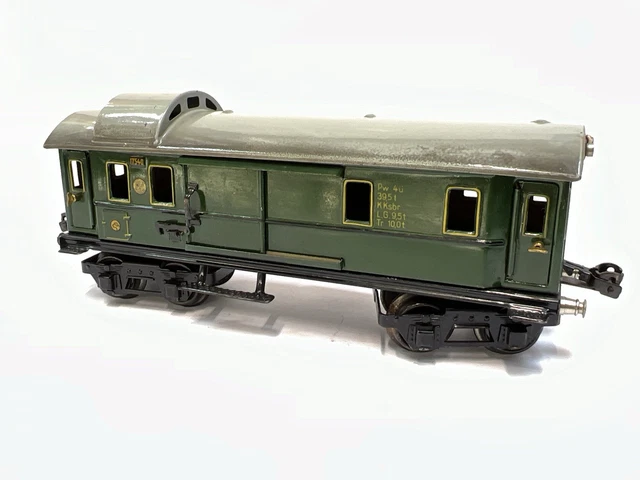 ANTIKER MÄRKLIN SPUR 0 Blech Gepäckwagen 17540 grün, elektrifiziert - #L5 EUR 1,50 - PicClick DE