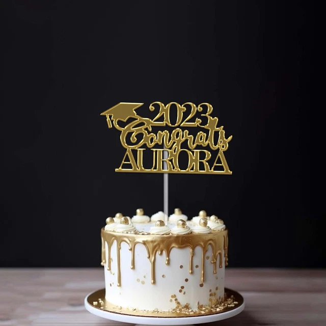 PERSONALISED GRADUATION HAT Cake Topper Congrats University Bachelors ...