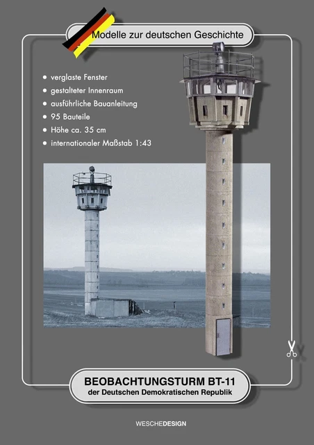 OBSERVATION TOWER BT-11 OF THE GDR cardboard model sheet craft sheet £4 ...