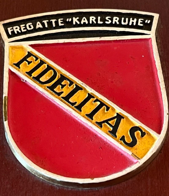 CREST MILITAIRE FIDELITAS Fregatte Karlsruhe Allemagne Bouclier Bois ...