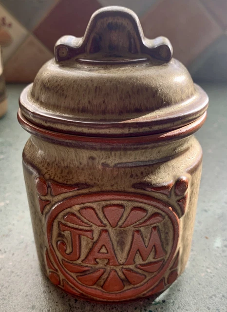 VINTAGE TREMAR CORNISH Studio Pottery Stoneware Jam Jar With Lid 1970's ...