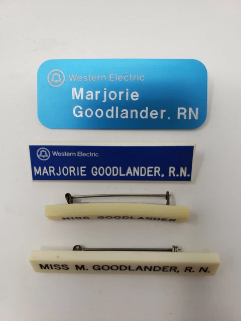 VINTAGE WESTERN ELECTRIC Badges Name Plates from Plant Factory Nurse £ ...