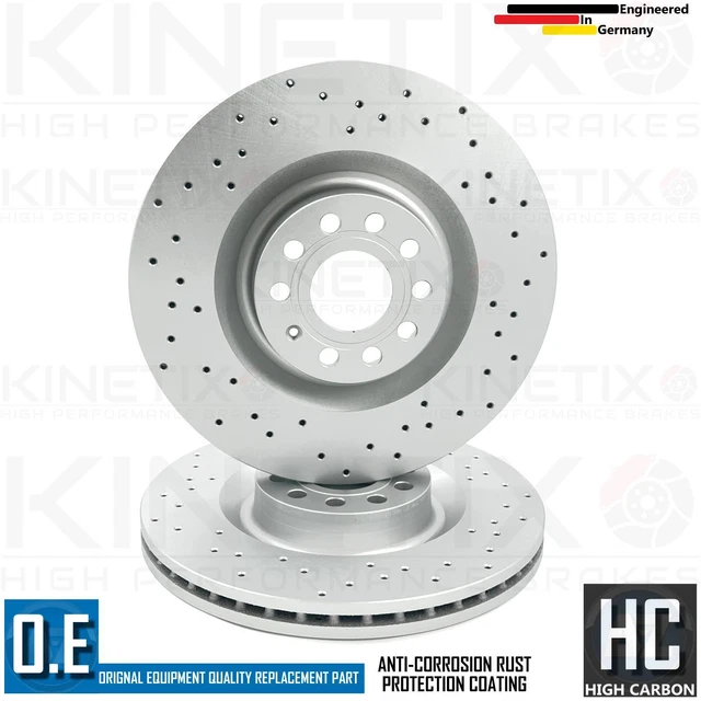 GOLF MK5 R32 Audi S3 Seat Leon Cupra R front kinetix drilled brake ...
